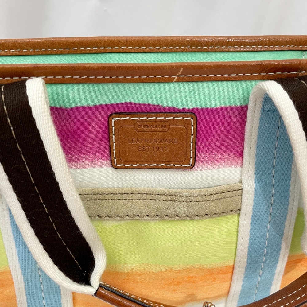Coach Multi-Colored Canvas & Leather Handbag - Gem